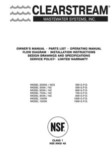 Manuals & Downloads | Clearstream Wastewater Systems